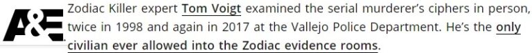 Evidence Room – ZODIAC KILLER .COM
